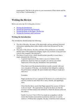 Writing Effective Theatre Reviews | PDF | Play (Theatre) | Theatre