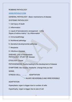 Robbins Pathology Lecture Notes Summary | PDF | Immune System | Antibody