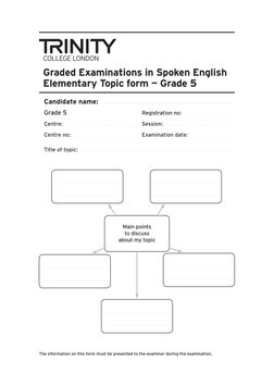 Grade 5 Topic Form for B1 Exam | PDF