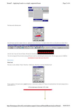 Beam Analysis with Strand7 Guide | PDF | Bending | Beam (Structure)