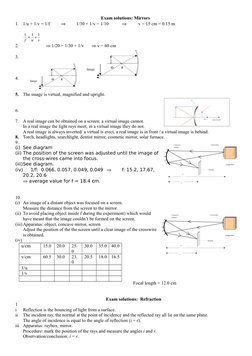Geometric Optics Exam Questions | PDF | Lens (Optics) | Refraction