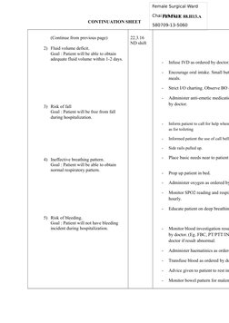 Hospital Continuation Sheet Overview | PDF | Patient | Medicine