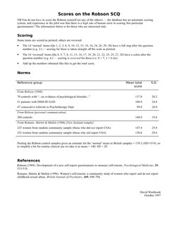 Robson Self-Concept Questionnaire Guide | PDF | Mental Health ...
