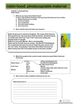 Robin Hood Teaching Activities Pack | PDF | Robin Hood | Word Search
