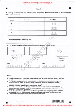 CA Articleship Completion Form 108 | PDF | Services (Economics ...