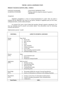 Asexual Reproduction Project Guide | PDF | Business | Art
