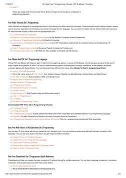 Free C Programming Tutorials & Resources | PDF | C (Programming ...
