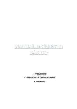 Manual Presto 8.8: Presupuestos y Mediciones | PDF | Archivo de computadora | Ventana (informática)