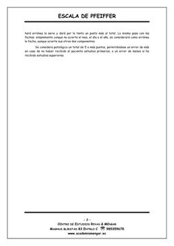 Escala de Pfeiffer: Cuestionario SPMSQ | PDF