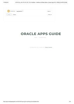 AP, Ar, GL, Inv, Pa, Fa, Po, Tca, Workflow - Interface and Base Table ...