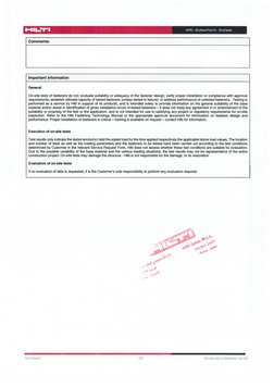 Hilti - Pull Out Test Report-Sample | PDF