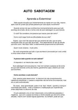 Exterminando a Auto Sabotagem | PDF | Atitude (Psicologia) | Humano