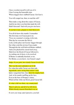 Antony's Funeral Speech for Caesar | PDF | Julius Caesar
