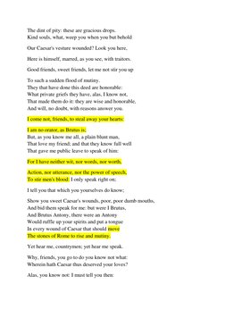 Antony's Funeral Speech for Caesar | PDF | Julius Caesar