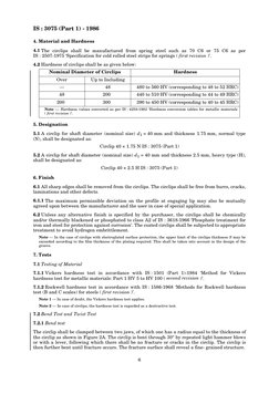 Specification For Circlips: IS: 3075 (Part 1) - 1986 | PDF | Fracture ...