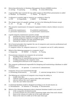WAEC Data Processing Past Questions 2018 | PDF | Databases | Computing