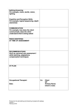 Occupational Therapy Shower Assessment Tool | PDF | Occupational ...