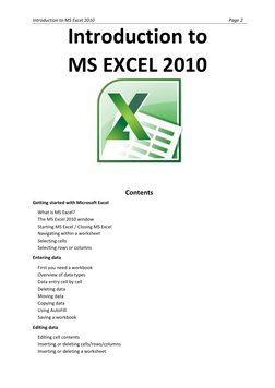 MS Excel 2010 Beginner's Guide | PDF | Spreadsheet | Microsoft Excel