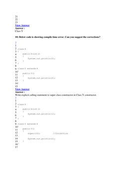 Java Inheritance Practice Questions | PDF | Constructor (Object ...