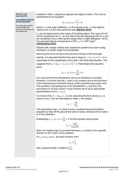 IA2 Physics Experiment Sample Response | PDF | Uncertainty | Experiment