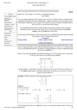 Pauls Online Notes - Linear Algebra - Fundamental Subspaces | PDF ...