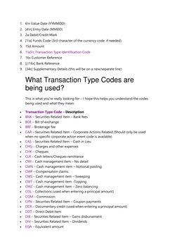 MT940 Transaction Type Codes Explained | PDF | Financial Transaction ...