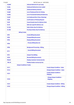 SAP SD Transaction Codes List | PDF | Invoice | Software