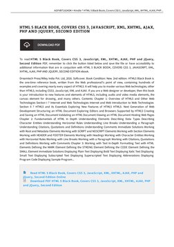 HTML 5 Black Book: Web Technologies Guide | PDF | Html5 | Html