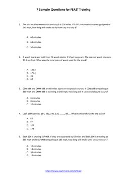 FEAST Test Sample Questions | PDF | Transport