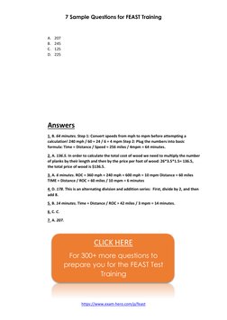 FEAST Test Sample Questions | PDF | Transport