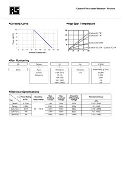 1K Carbon Film Resistor Datasheet | PDF | Resistor | Electrical ...