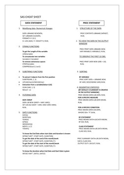 SAS Programming Cheat Sheet | PDF | Software Engineering | Information ...