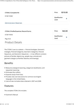 CTONI-2 Nonverbal Intelligence Test | PDF | Computers