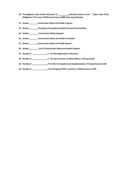 COSH Exam Reviewer for Safety Officers | PDF | Occupational Safety And ...