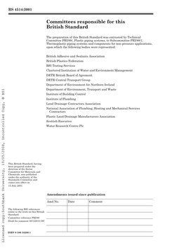 BS 4514 2001 PDF | PDF | Pipe (Fluid Conveyance) | Polyvinyl Chloride