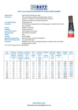 PILC Cable Specifications and Data | PDF | Insulator (Electricity) | Wire