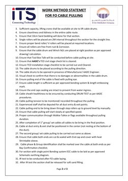 Method Statement For FO Cable Pulling | PDF | Equipment | Manufactured Goods