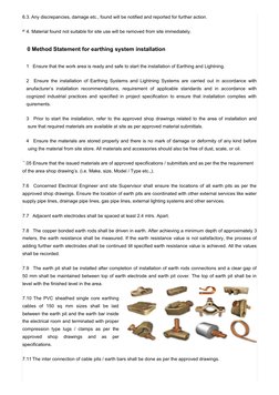 Method of Statement For Installation of Earthing, Bonding & Lightning ...