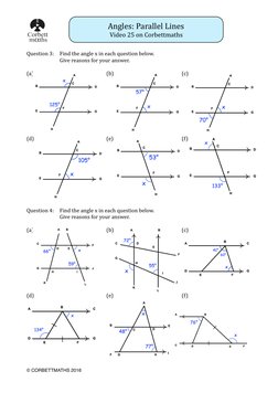 Corbett Maths Angles Parallel Lines | PDF | Angle | Elementary Geometry