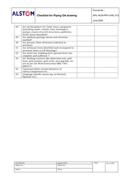 Piping GA Drawing Checklist | PDF | Mechanical Engineering ...