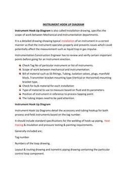 Instrument Hook Up Diagram Overview | PDF | Instrumentation | Pipe ...