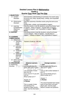 Grade 3 Math Lesson Plan: Q4 W10 D1 | PDF | Lesson Plan | Learning