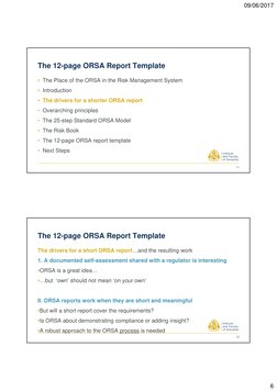 ORSA Report Template Overview | PDF | Risk | Risk Management