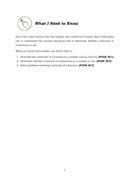 Basic Calculus: Quarter 3 - Module 4: Continuity of A Function | PDF ...