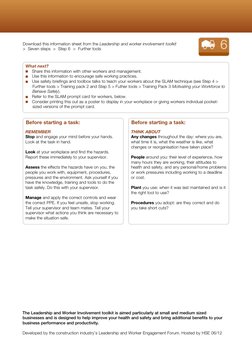 The SLAM Technique: Leadership and Worker Involvement Toolkit | PDF ...