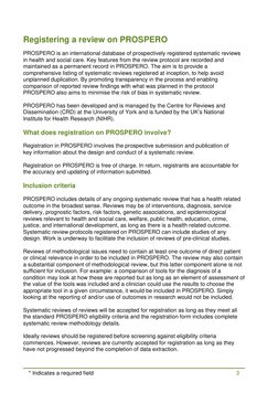 PROSPERO Systematic Review Registration Guide | PDF | Systematic Review ...
