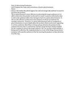 Codes and Conventions of Print Ads | PDF | Advertising | Target Audience