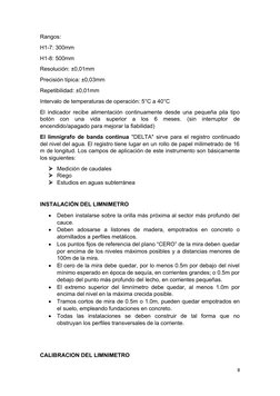 Limnímetros y Limnígrafos: Guía Esencial | PDF | Calibración | Agua