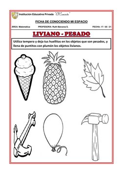 Actividades de Pesado y Liviano para Niños | PDF