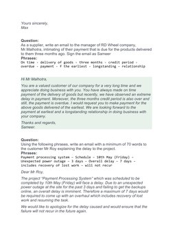 Email Writing Test Samples for Versant | PDF | Business